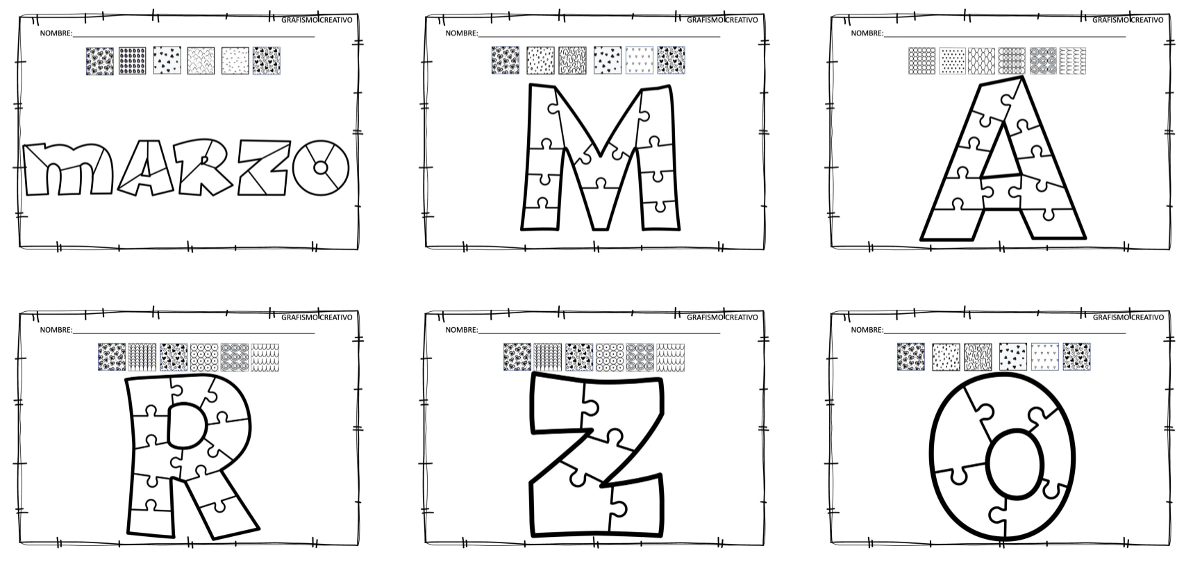 Grafismo creativo: Letras del mes de marzo - Orientacion Andujar