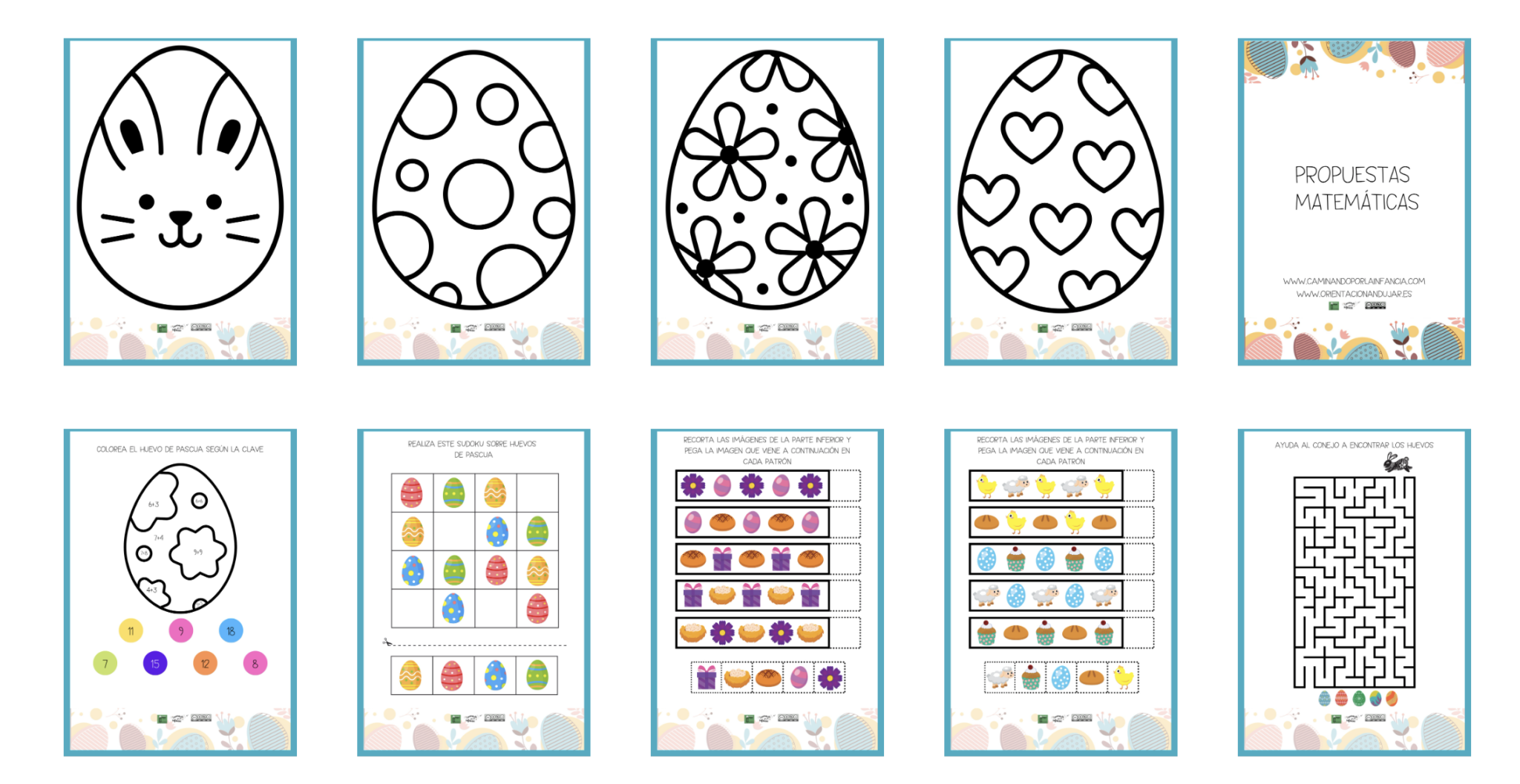 PACK de ACTIVIDADES de Pascua Lengua y mates - Orientacion Andujar