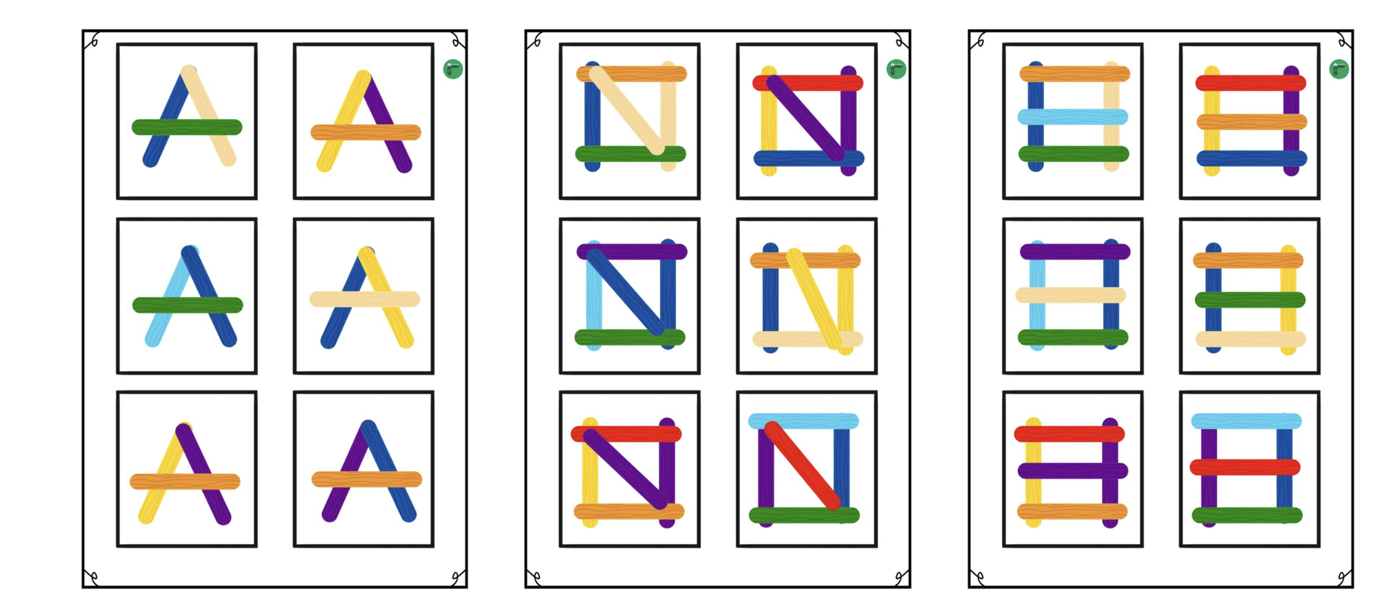 TARJETAS MANIPULATIVAS CON PALOS DE HELADO MEDIO - Orientacion Andujar