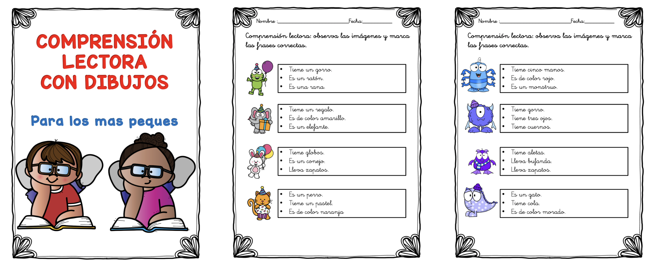 Comprensión lectora con dibujos para primer ciclo - Orientacion Andujar