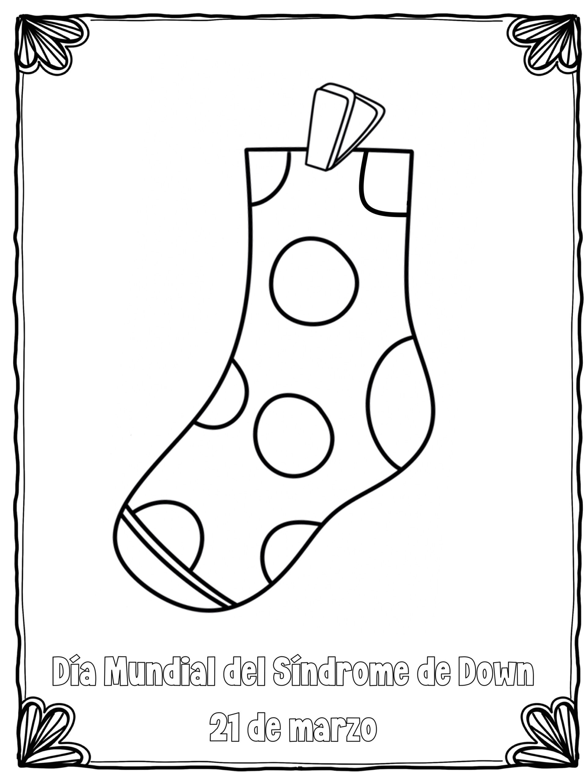 Colorea calcetines 21 MARZO Día Síndrome de Down 10 modelos ...