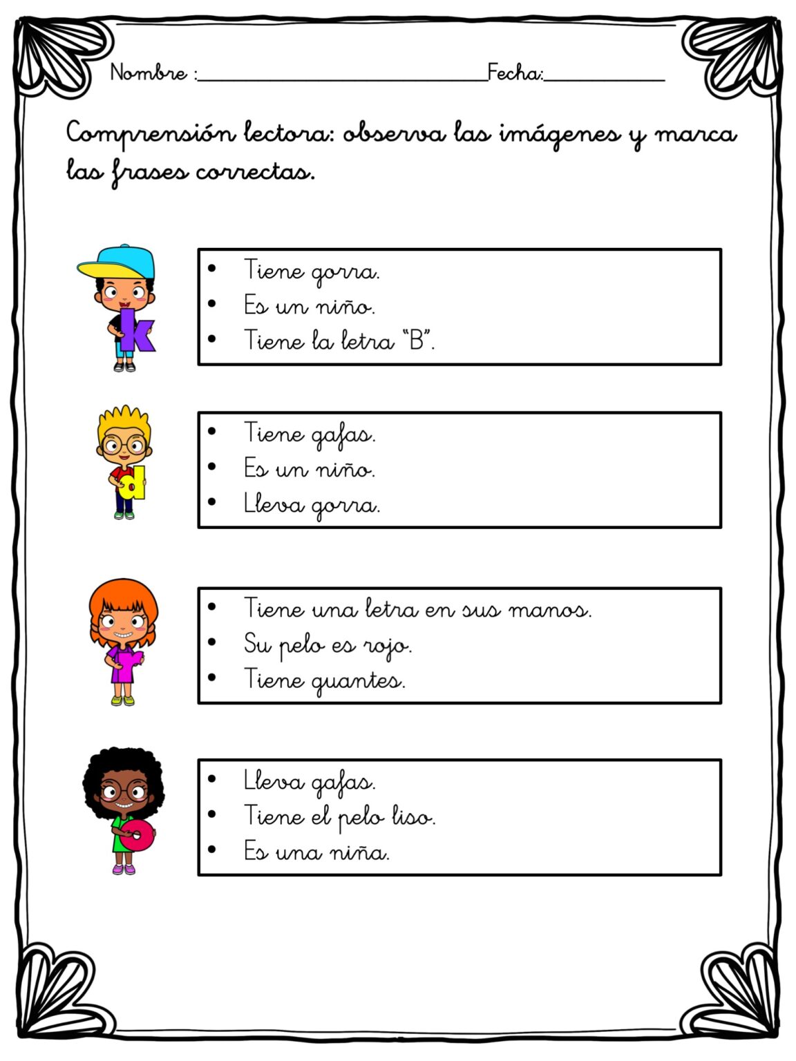 Comprensión lectora con dibujos para primer ciclo - Orientacion Andujar