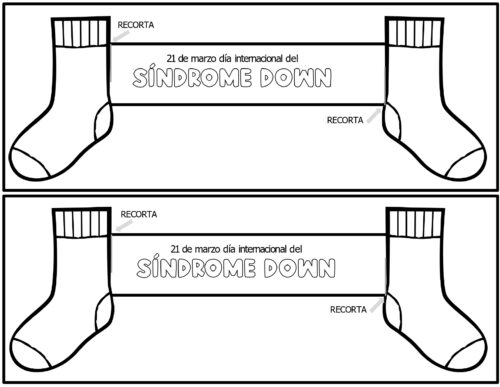 Pulseras de Calcetines colorear: Una Actividad Inclusiva Día Mundial ...