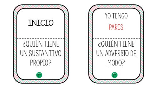 Jugamos al "¿Quién tiene? Yo tengo..." con categorías gramaticales ...