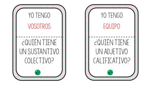 Jugamos al "¿Quién tiene? Yo tengo..." con categorías gramaticales ...
