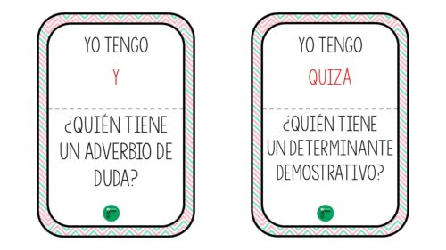Jugamos al "¿Quién tiene? Yo tengo..." con categorías gramaticales ...