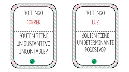Jugamos al "¿Quién tiene? Yo tengo..." con categorías gramaticales ...