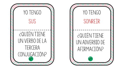 Jugamos al "¿Quién tiene? Yo tengo..." con categorías gramaticales ...