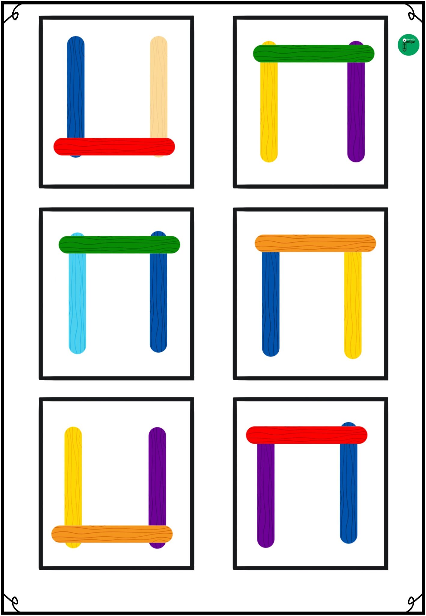 TARJETAS MANIPULATIVAS CON PALOS DE HELADO INICIAL - Orientacion Andujar