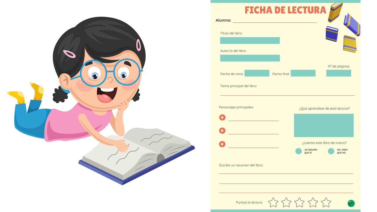 Ficha para trabajar la lectura de libros - Orientacion Andujar