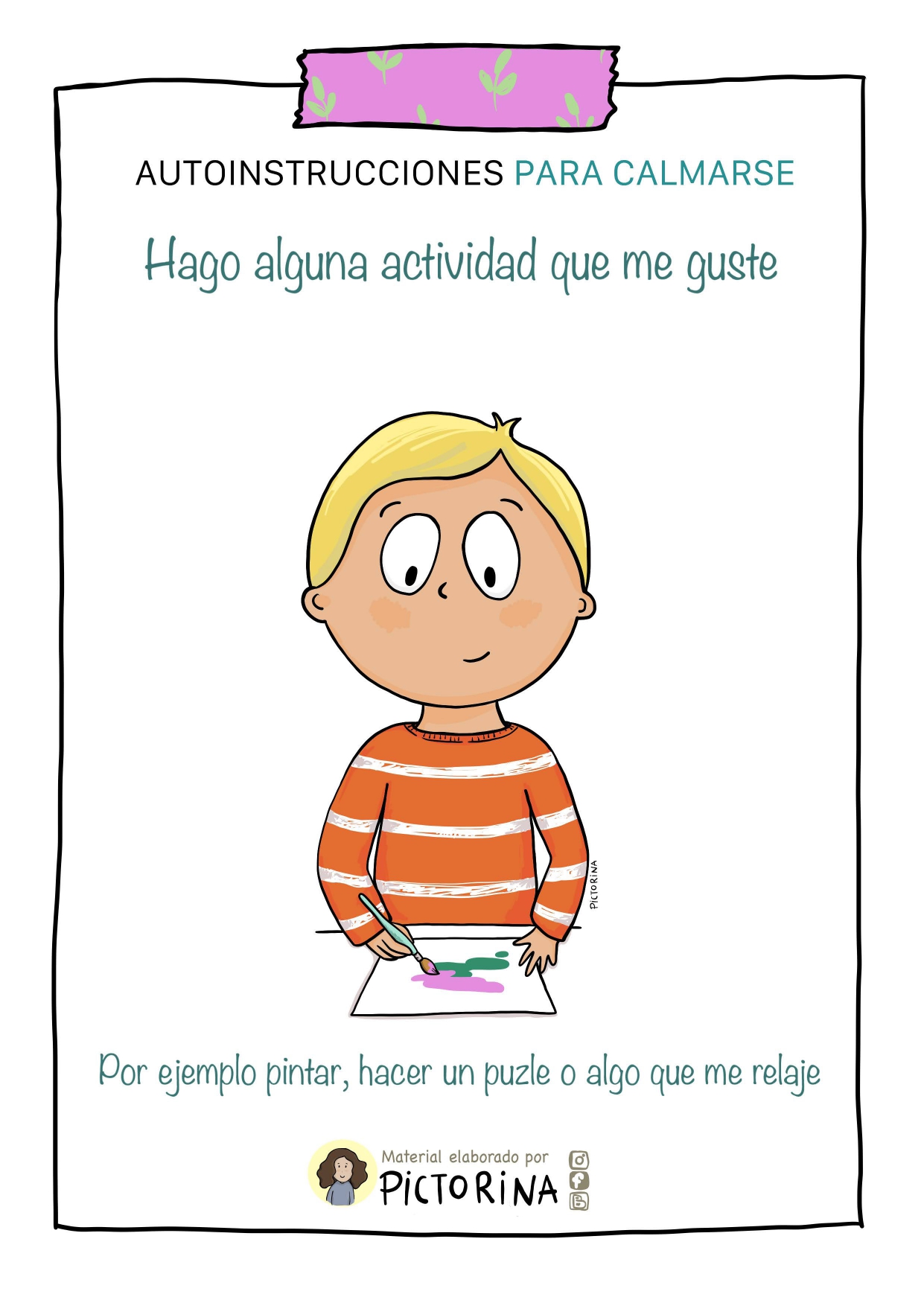 Autoinstrucciones para volver a la calma (versión chico y chica) - Orientacion Andujar