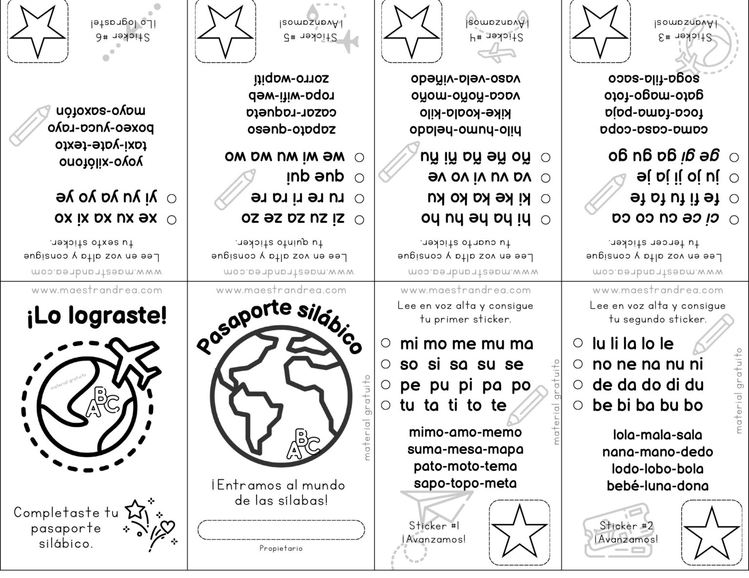 TABLEROS DE letras, sílabas directas, inversas y trabadas, para ...