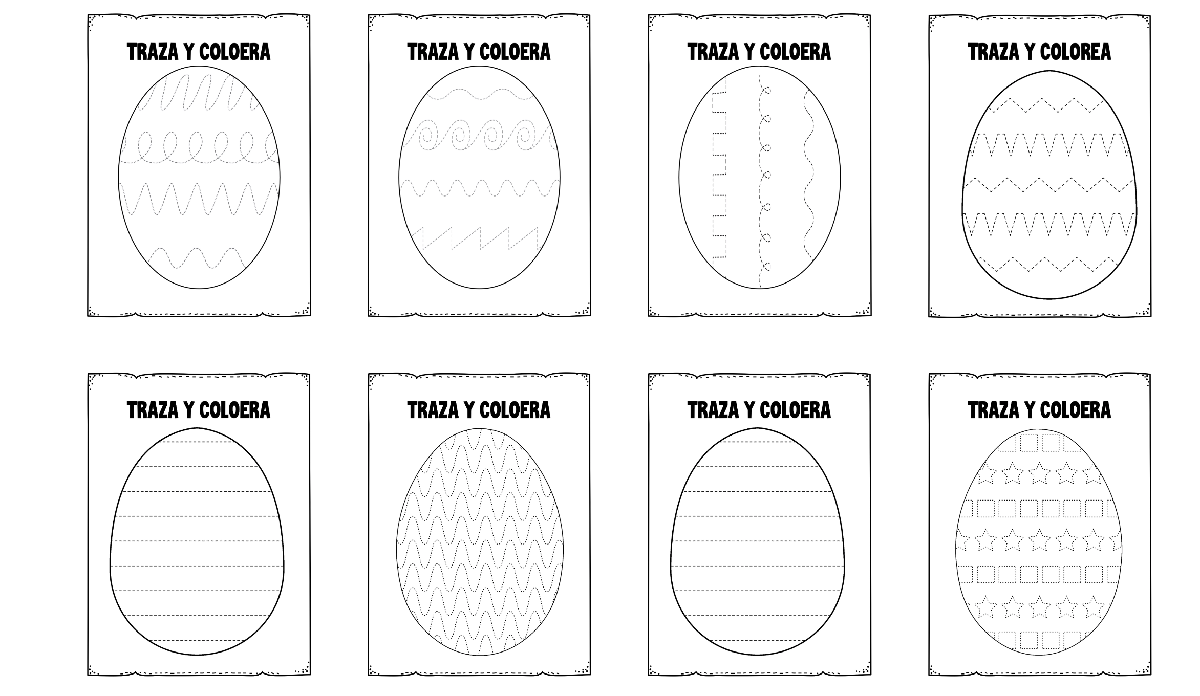 TRAZA Y COLOREA ESPECIAL HUEVOS DE PASCUA - Orientacion Andujar