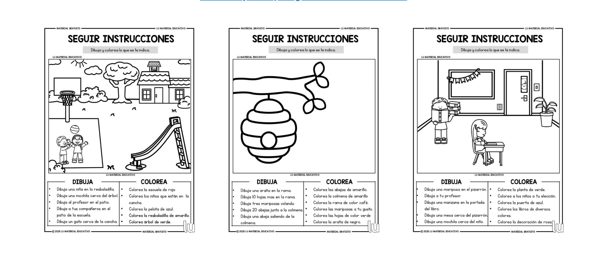 Colorea y Dibuja siguiendo instrucciones - Orientacion Andujar
