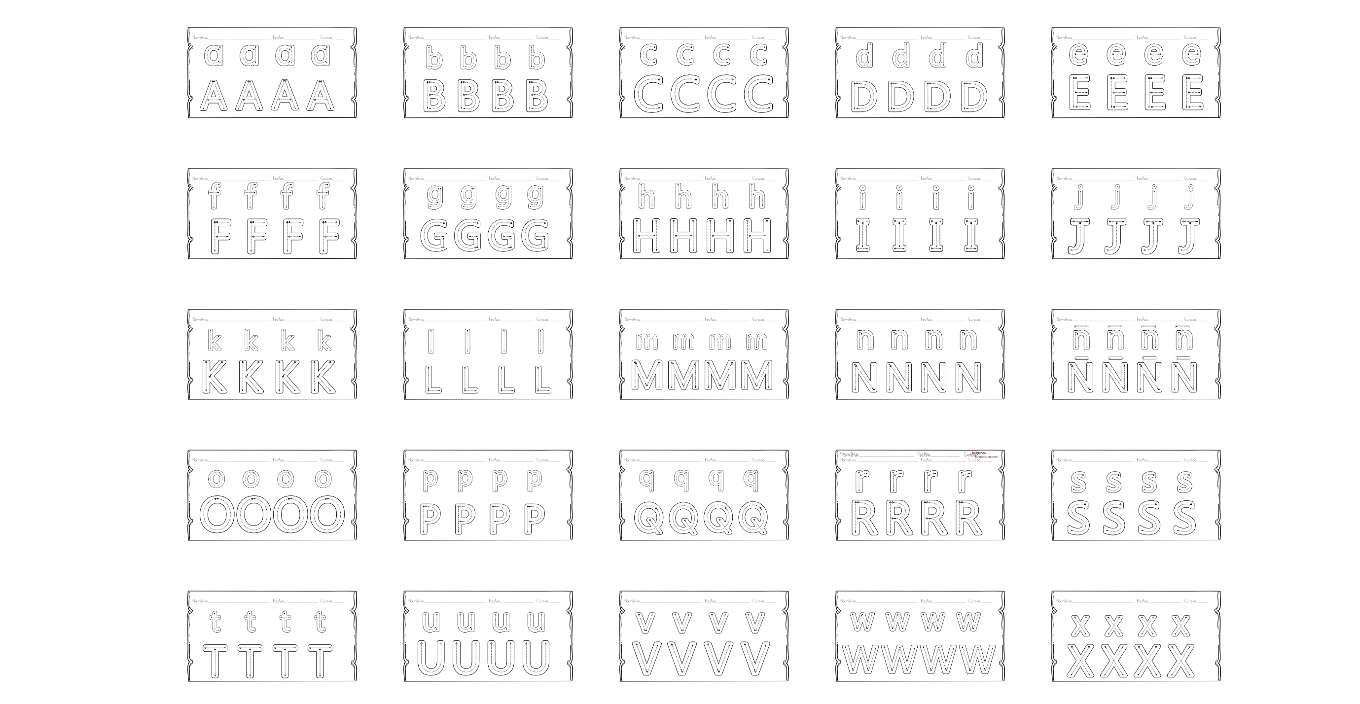 Letras Mayúsculas Az Para Imprimir