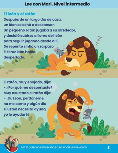 Compresión lectora de fábulas El León y el ratón Fábula de Esopo ...