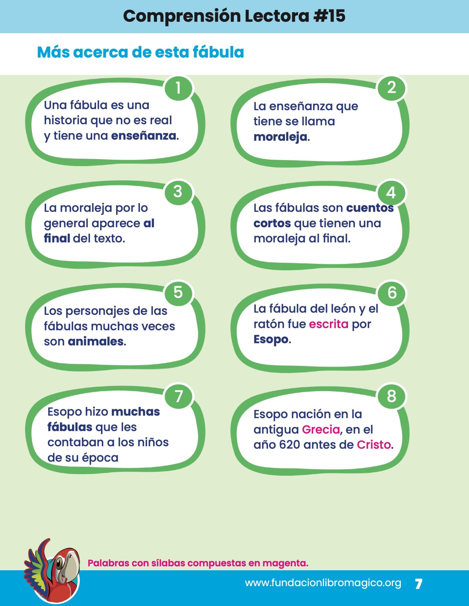 Compresión lectora de fábulas El León y el ratón Fábula de Esopo ...