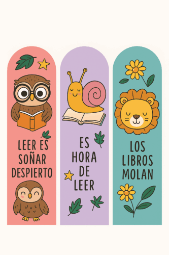 Día del libro Marcapáginas animalitos con mensajes para regalar a tus ...