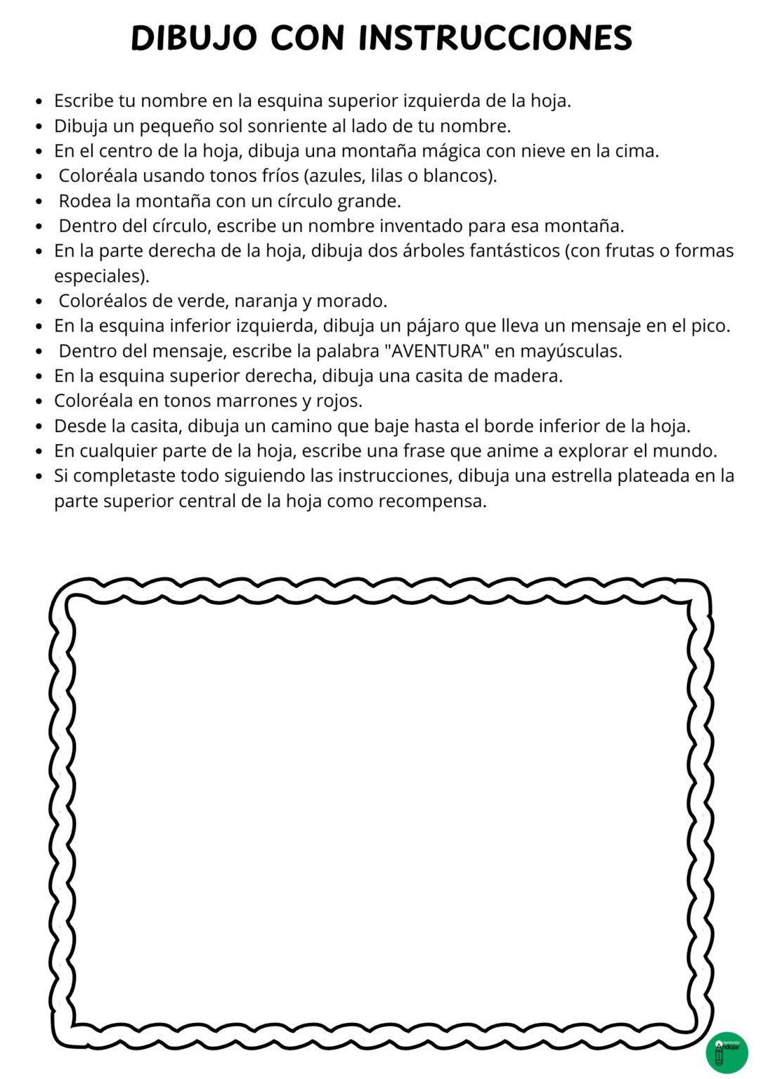 Dibujo con instrucciones para trabajar la comprensión lectora ...