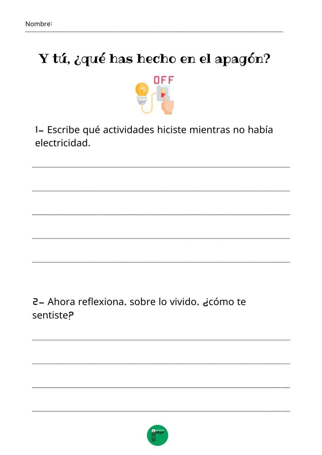 Escritura creativa: Y tú, ¿qué hiciste durante el apagón? - Orientacion ...