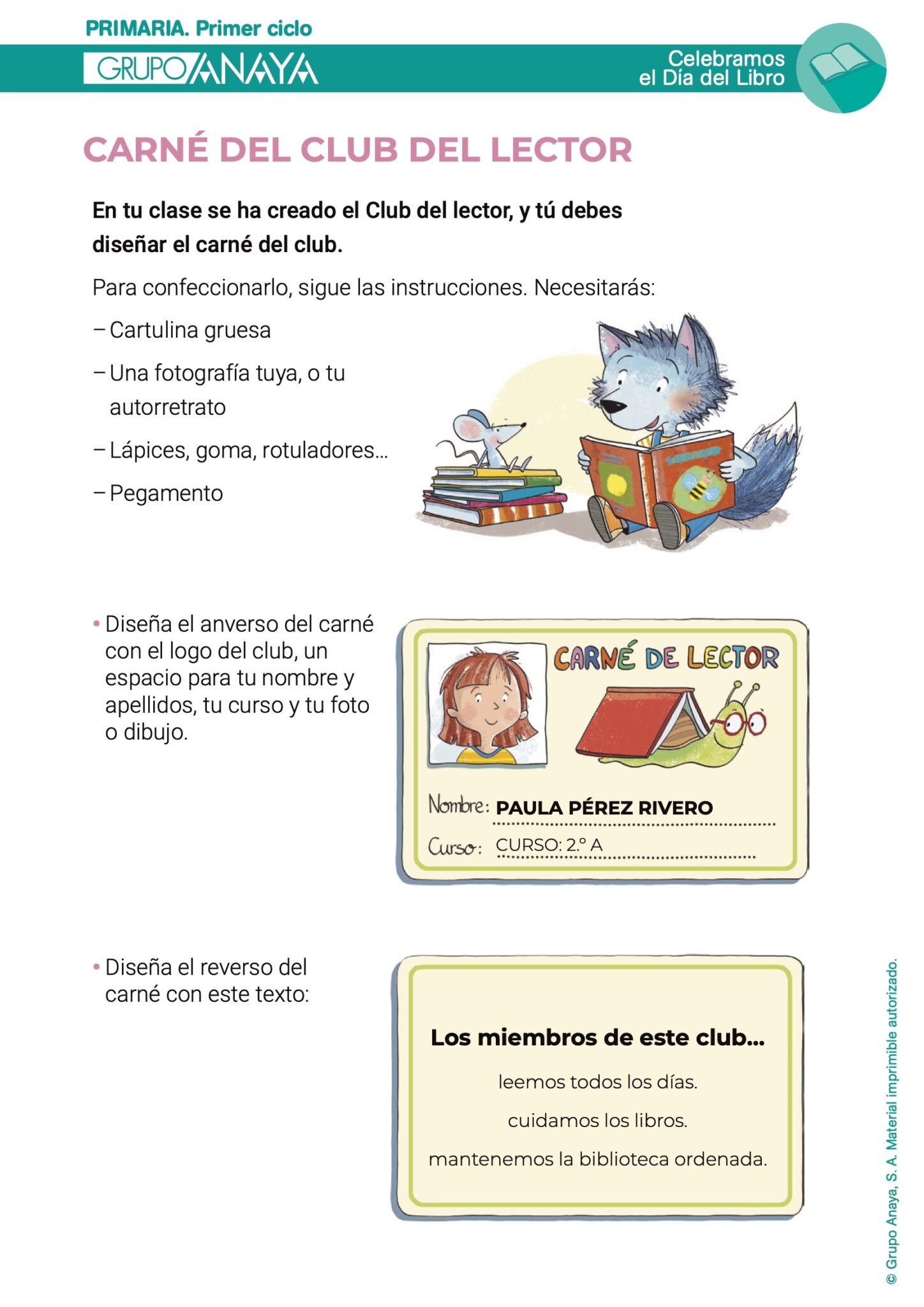 Actividades para celebrar en primaria el Día del Libro por ciclos ...