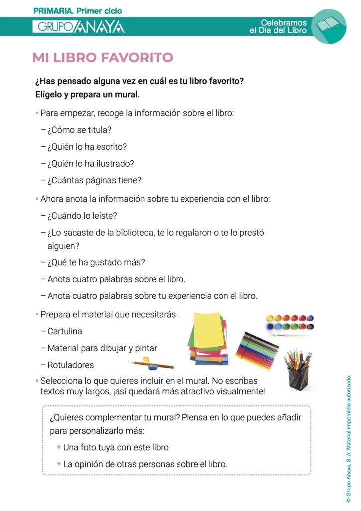 Actividades para celebrar en primaria el Día del Libro por ciclos ...