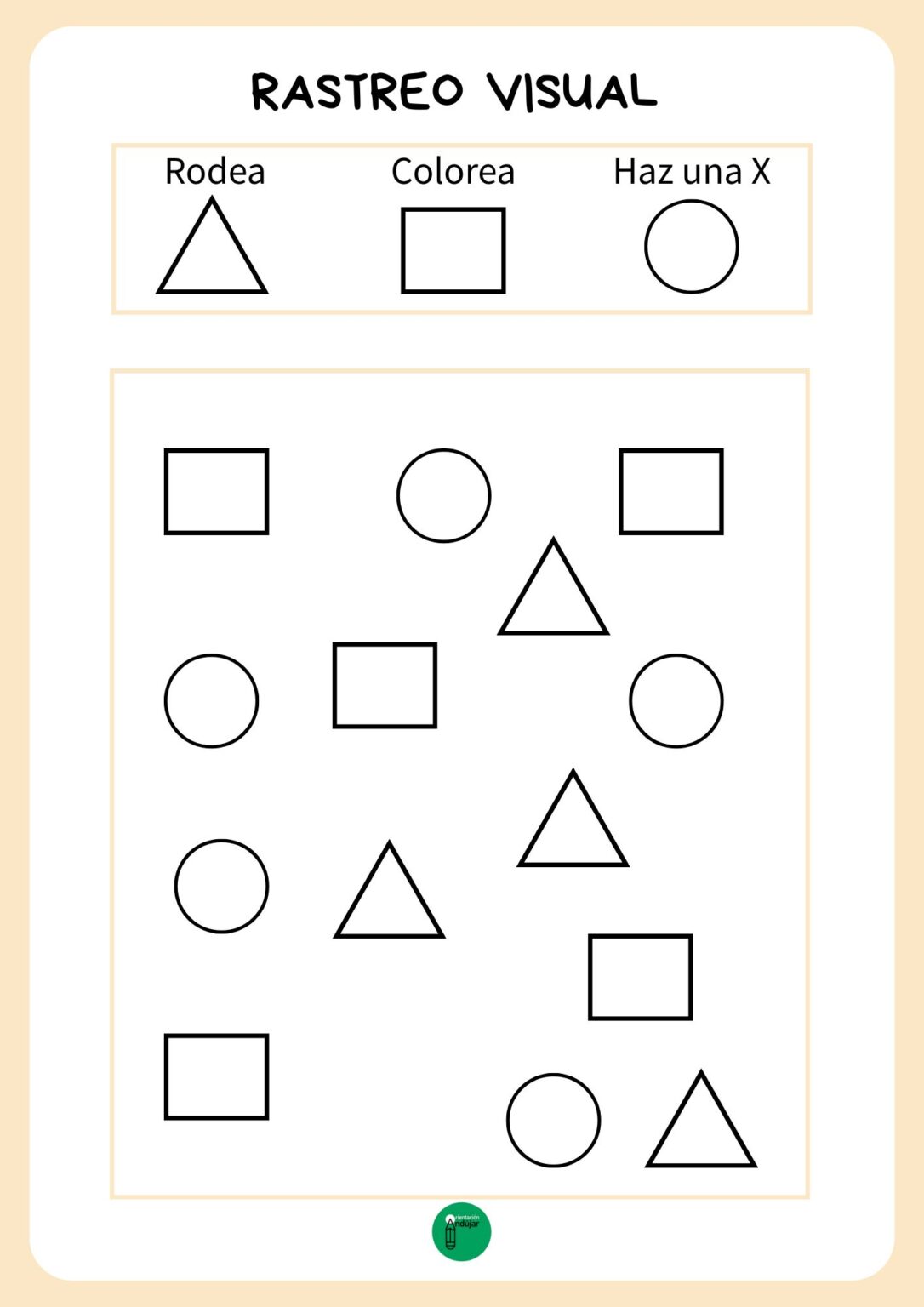 Fichas para poner en práctica el rastreo visual - Orientacion Andujar
