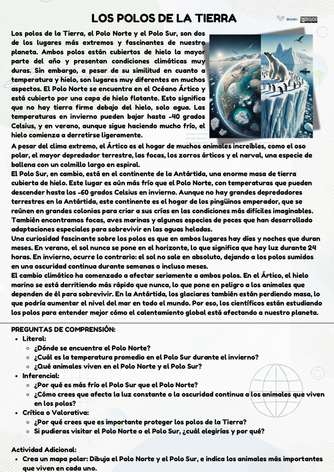 10 fichas Compresión lectora 2º y 3.er ciclo Tierra, dinosaurios y ...