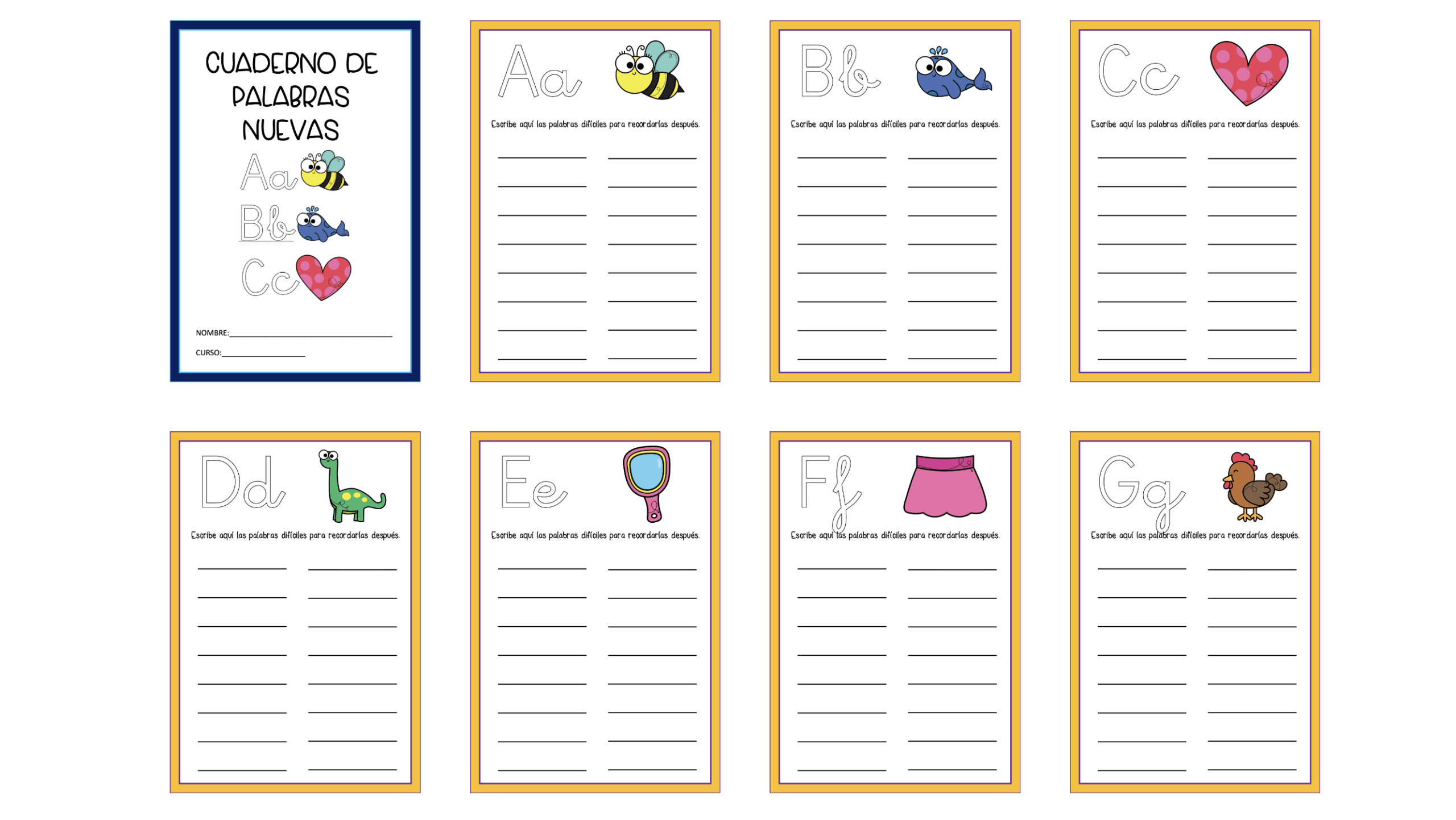 Plantilla De Actividad De Vocabulario