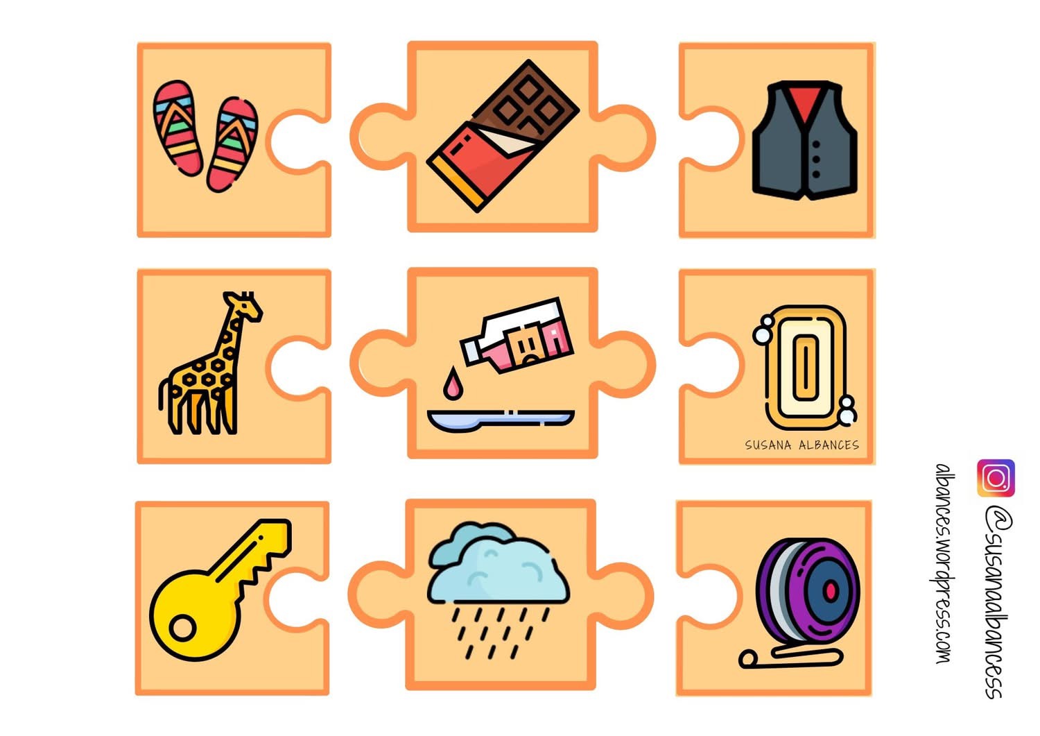 Discriminación auditiva puzzle sonido inicial - Orientacion Andujar