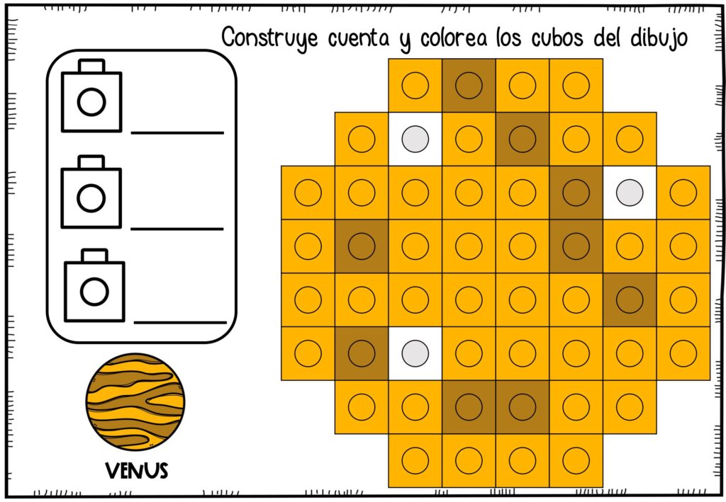 Trabajamos los planetas con policubos cuenta y colorea - Orientacion ...