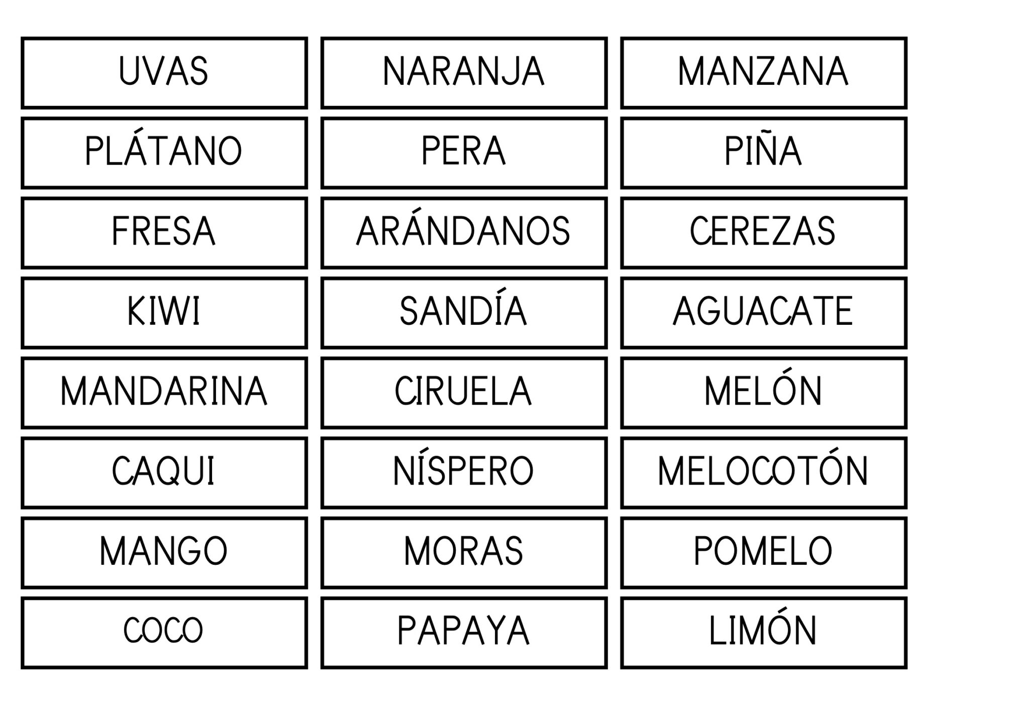 Método lectura global las frutas y verduras - Orientacion Andujar