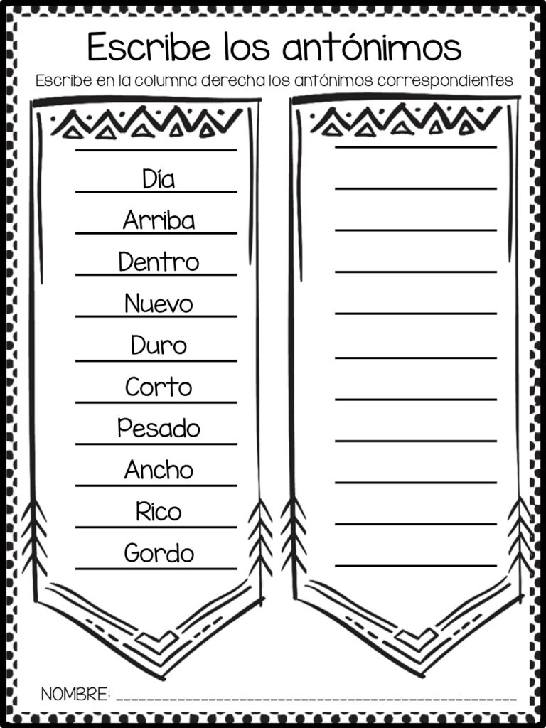 Vamos a trabajar los antónimos - Orientacion Andujar