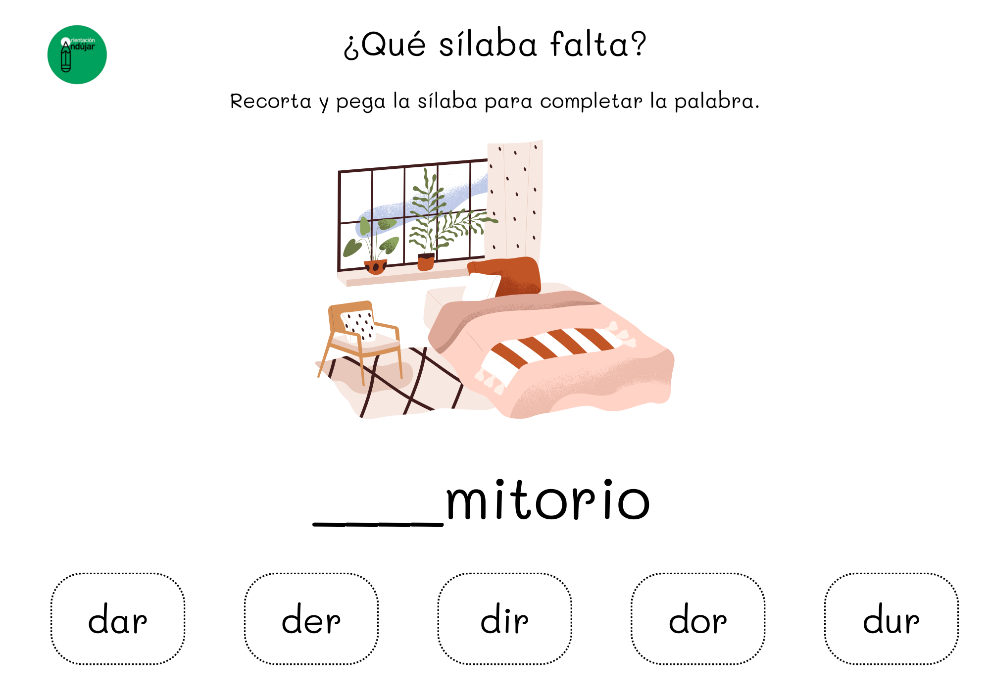 Recurso manipulativo: Completa la sílaba mixta con R - Orientacion Andujar
