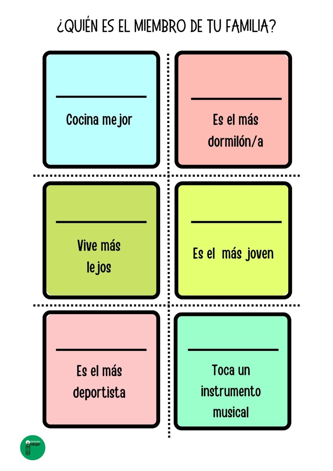 Divertido juego por el Día de la Familia: Busca al miembro de la ...