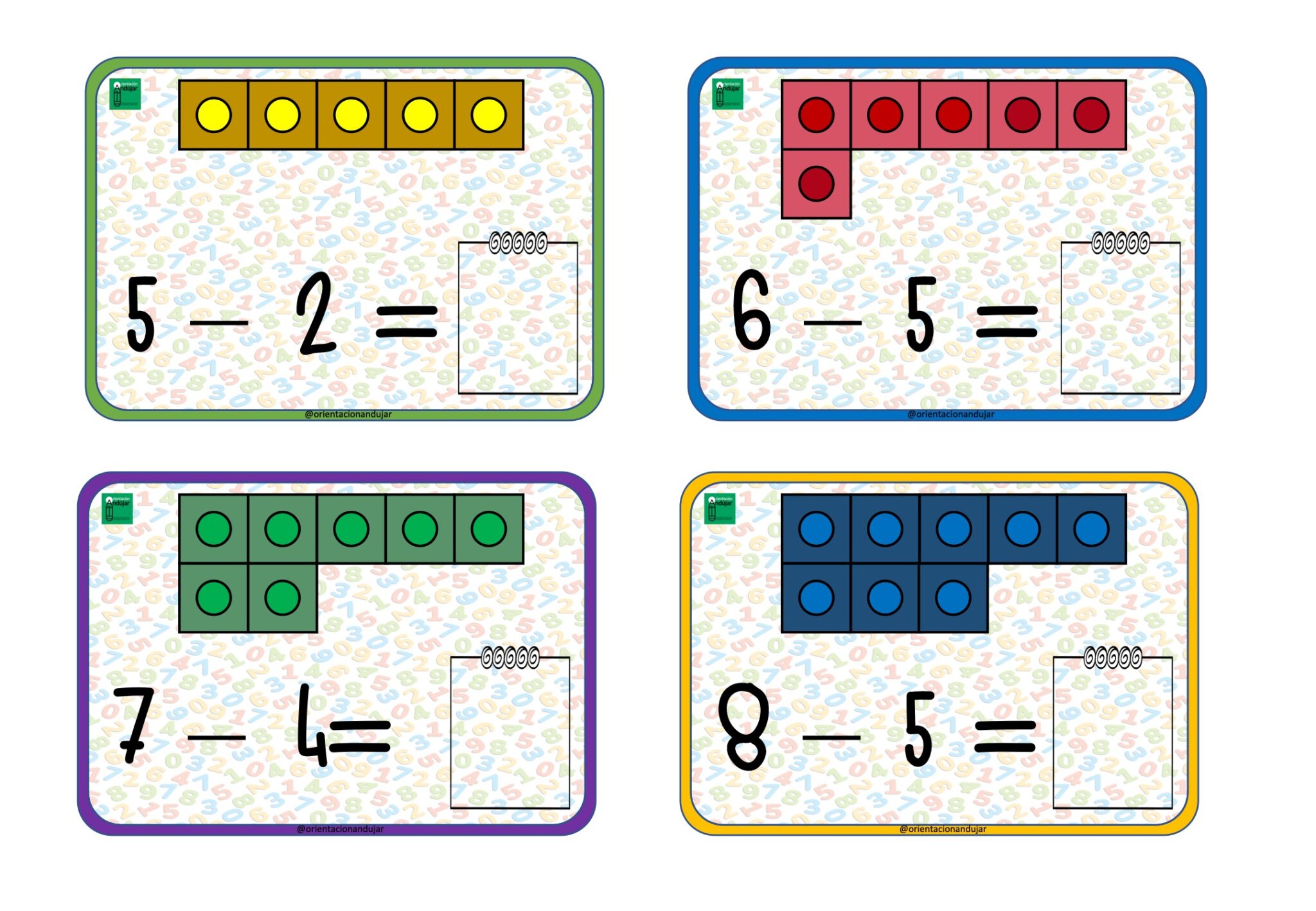 80 TARJETAS Restas POLICUBOS de forma divertida y atractiva ...