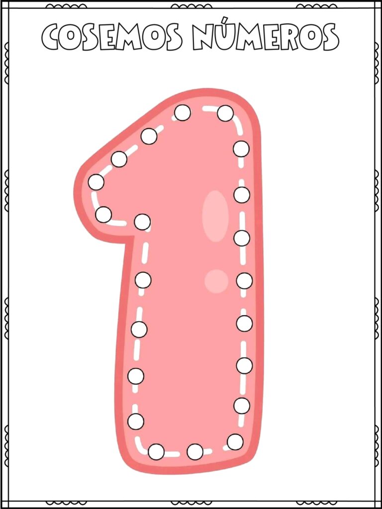Actividad de motricidad fina Números para coser - Orientacion Andujar
