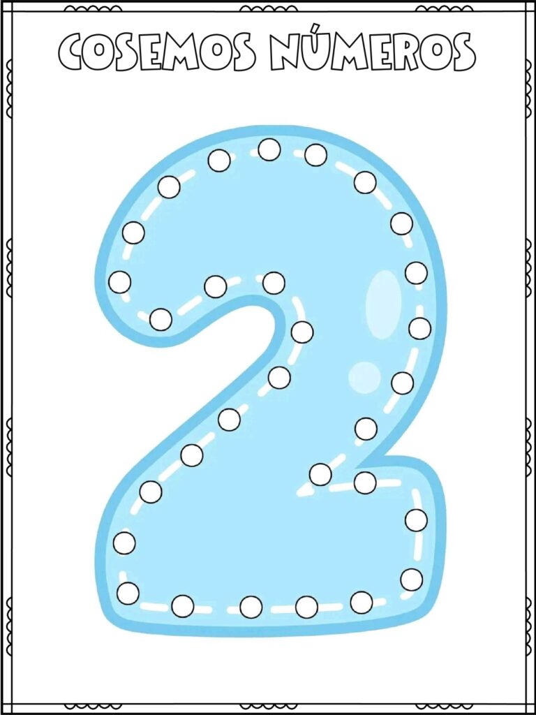 Actividad de motricidad fina Números para coser - Orientacion Andujar