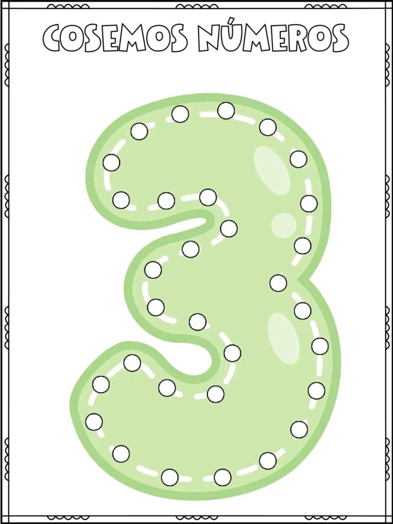 Actividad de motricidad fina Números para coser - Orientacion Andujar