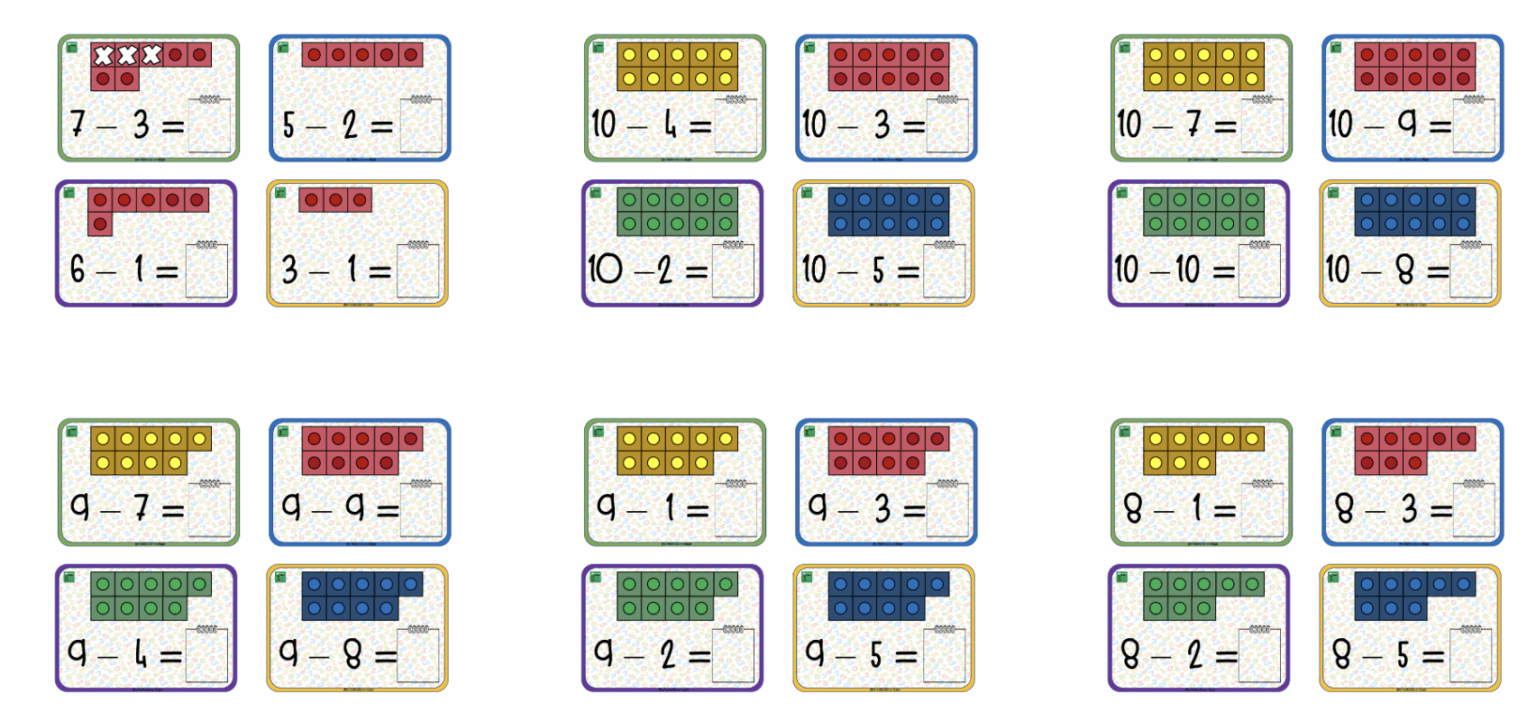 Cuadernillo de restas de 1 cifra -Orientacion Andujar