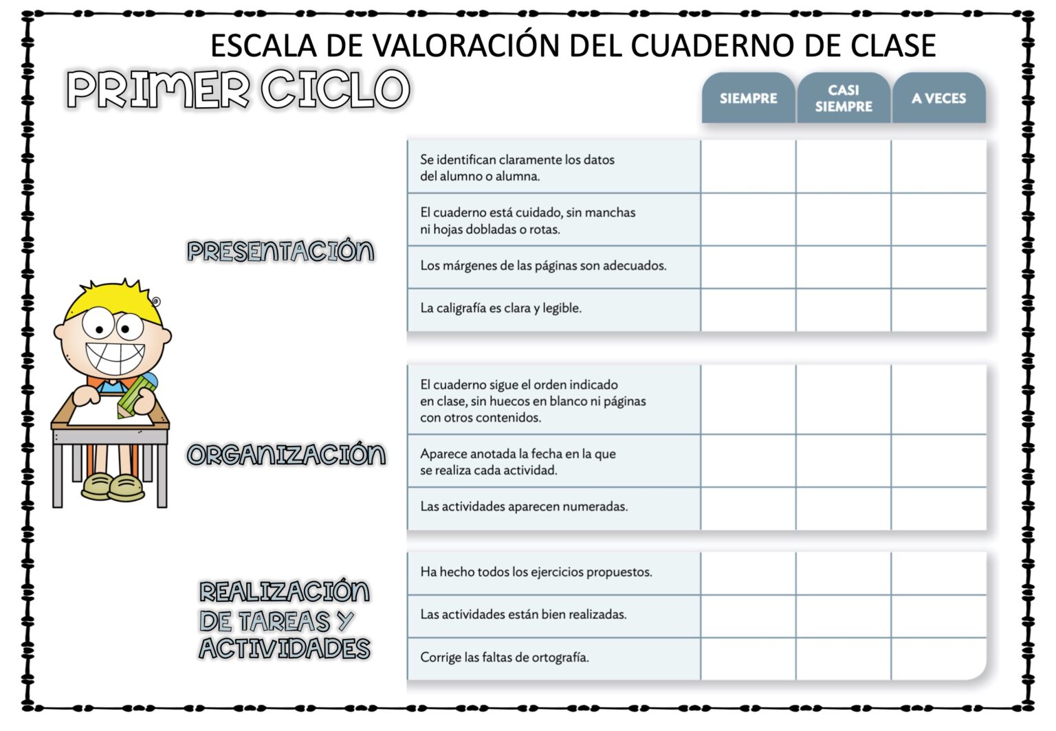 5 Rubricas SENCILLAS para evaluar la libreta, la actitud, exposión oral ...