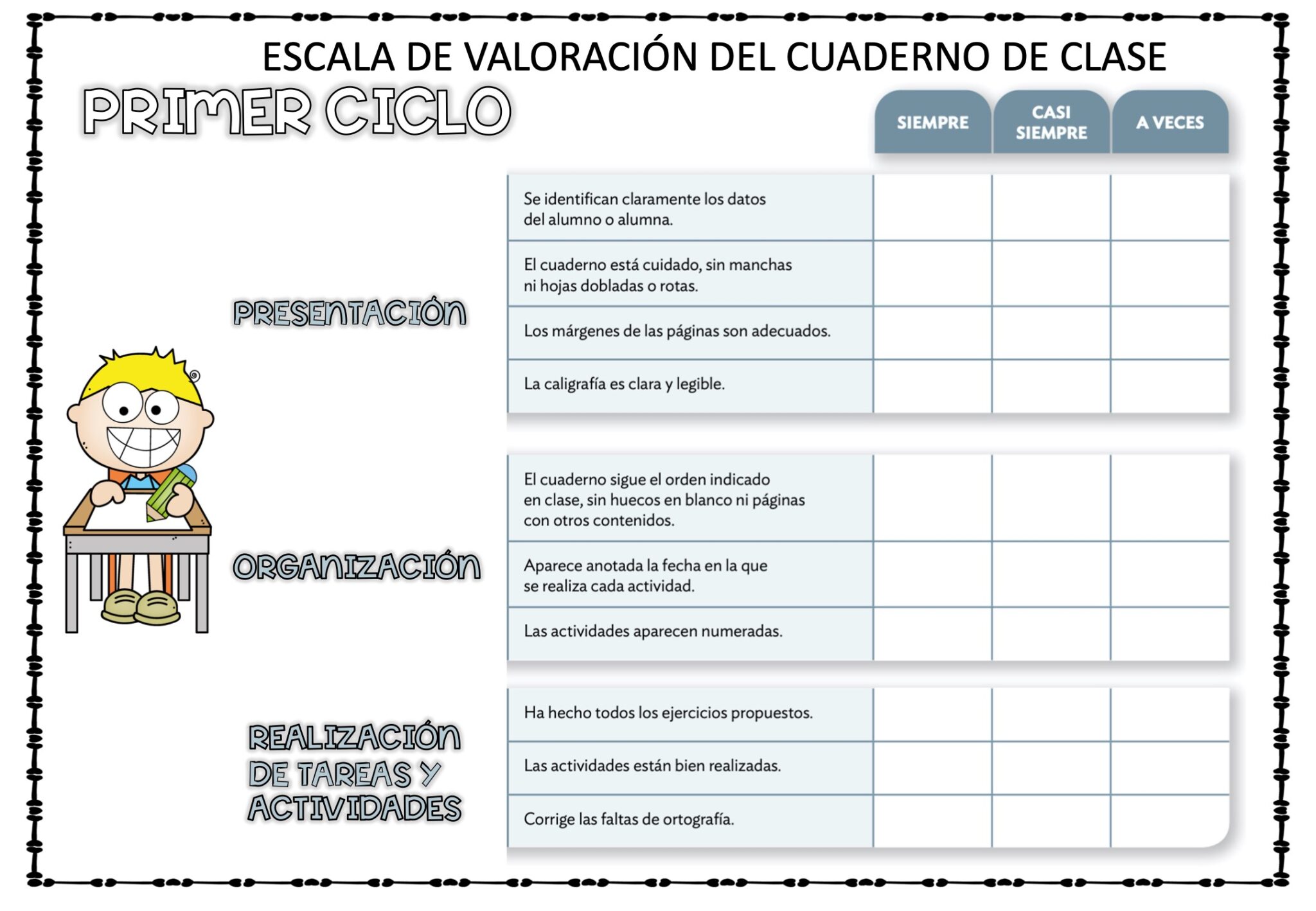 5 Rubricas SENCILLAS para evaluar la libreta, la actitud, exposión oral ...