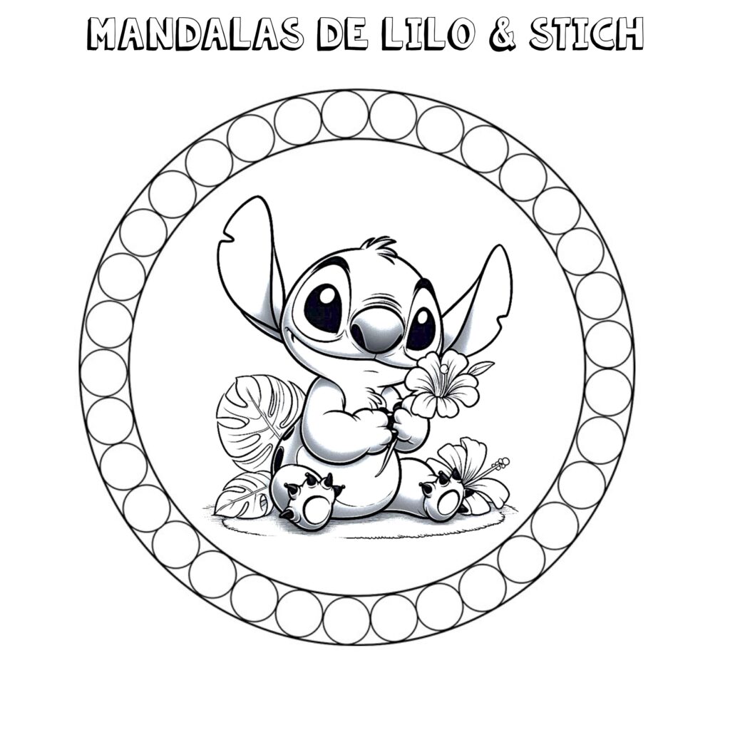 LILO Y STICH Mandalas listas para colorear - Orientacion Andujar