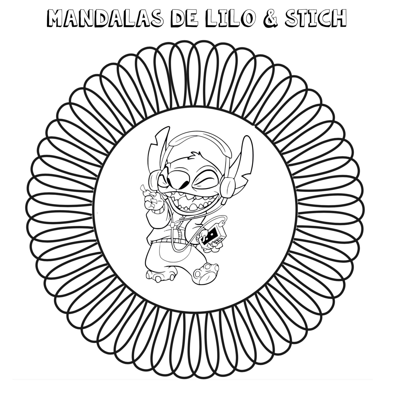 Preciosa colección de mandalas para colorear de Lilo y Stitch ...