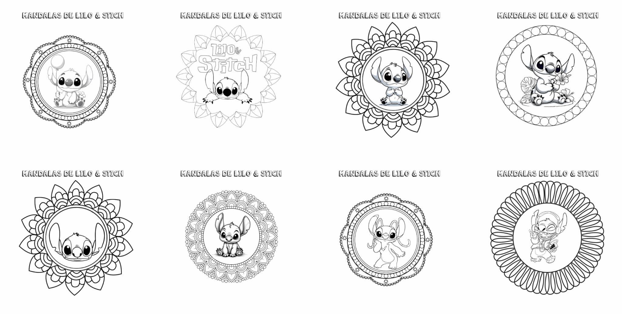 Lilo y Stich nuevos y originales mandalas listos para colorear ...