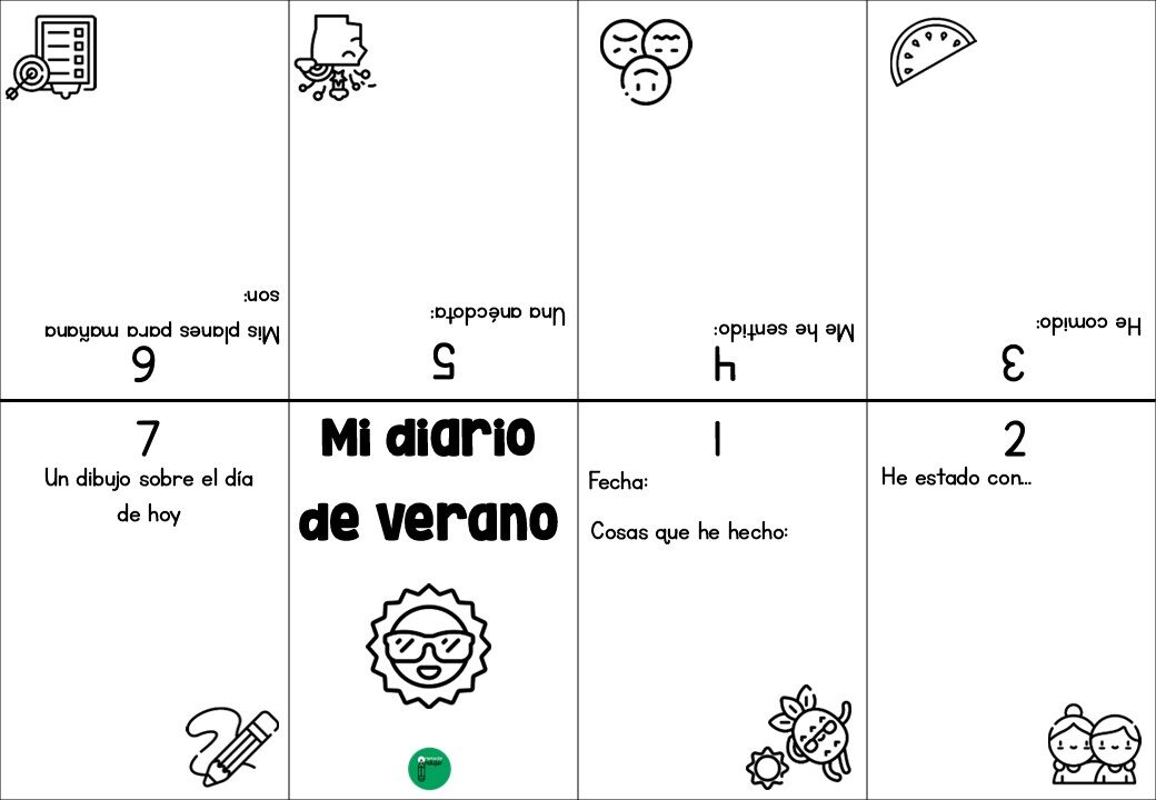 Mi diario de verano formato minilibro - Orientacion Andujar