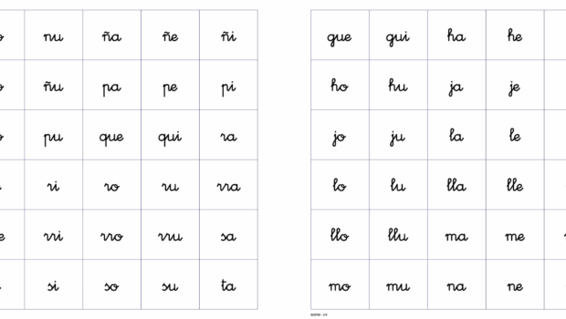 Tarjetas de sílabas para trabajar la lectoescritura - Orientación ...