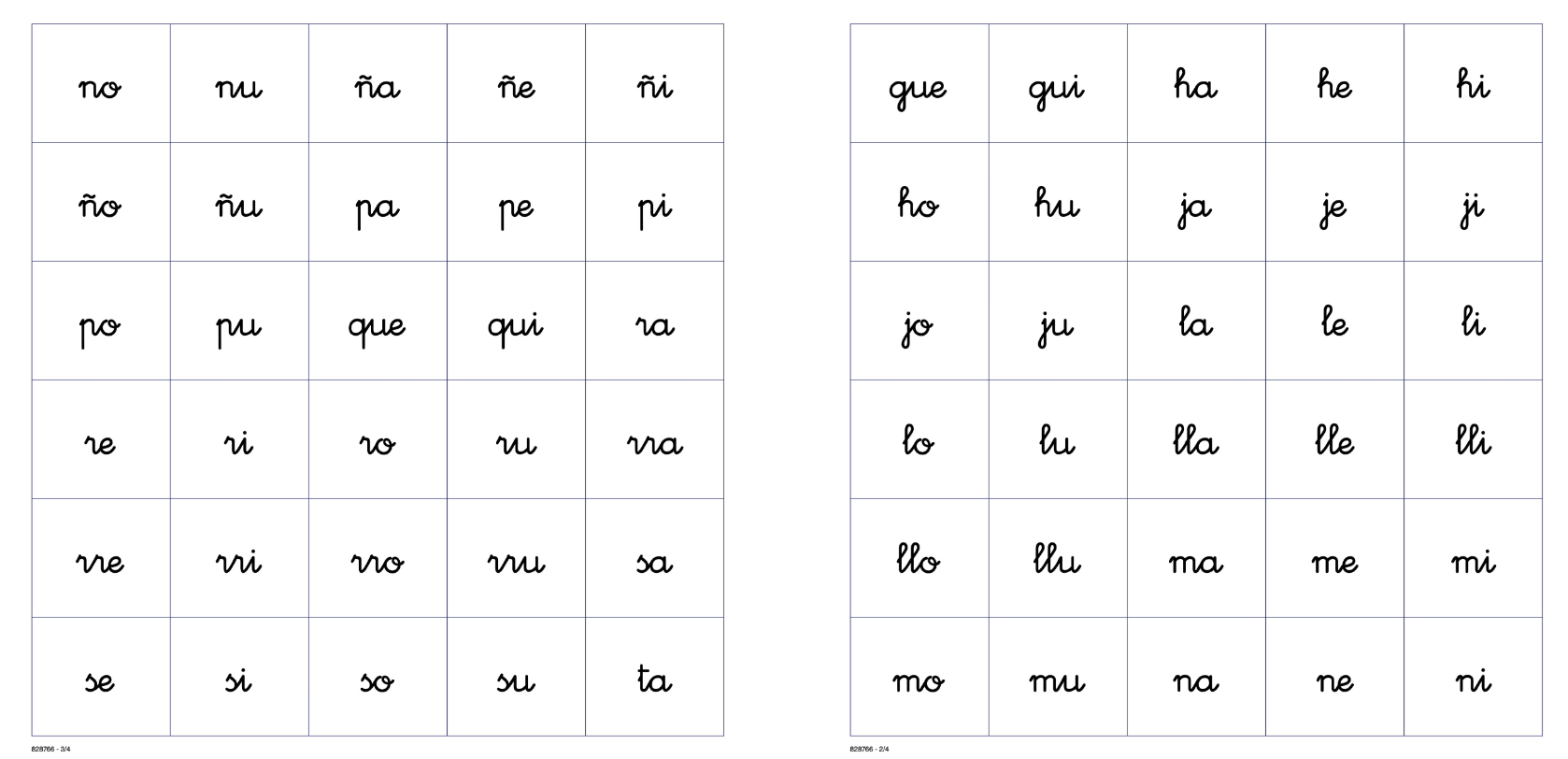 Tarjetas de sílabas para trabajar la lectoescritura - Orientacion Andujar