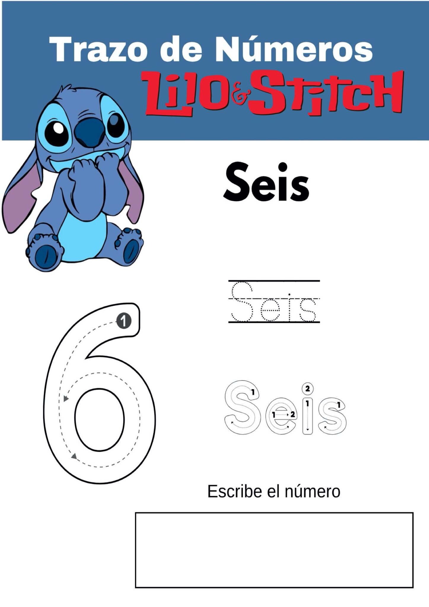 Librito para TRAZAR LOS NÚMEROS LILO y STiCH - Orientacion Andujar