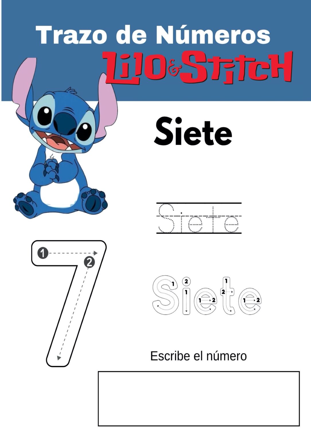 Librito para TRAZAR LOS NÚMEROS LILO y STiCH - Orientacion Andujar